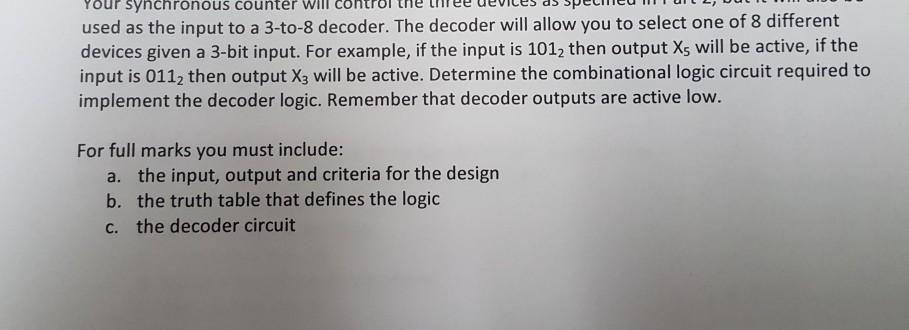 Solved Your synchronous counter will control the three as | Chegg.com