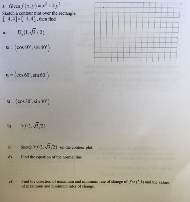 Solved 3. Given f(x,y) = x^2 +4y^2 Sketch a contour plot | Chegg.com