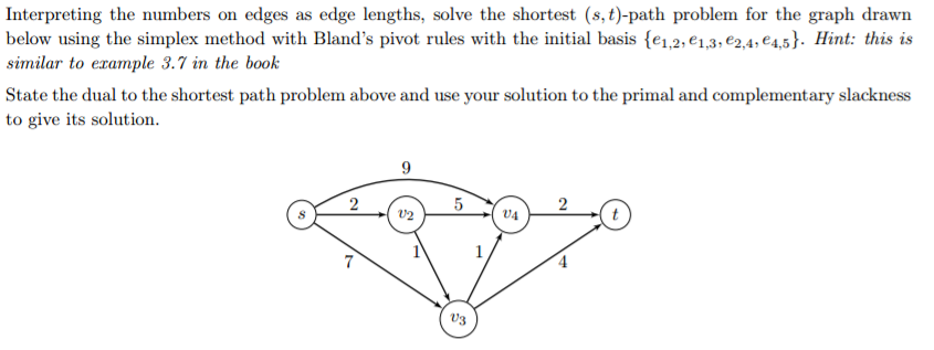 Solved Interpreting the numbers on edges as edge lengths, | Chegg.com