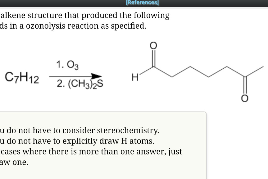 Solved References Draw the alkene structure that produced | Chegg.com