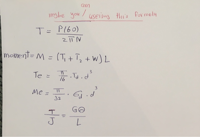 Solved Examples- Design a shaft to transmit power from an | Chegg.com