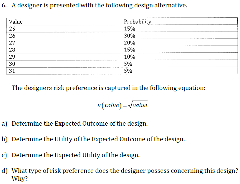Solved 6. A designer is presented with the following design | Chegg.com