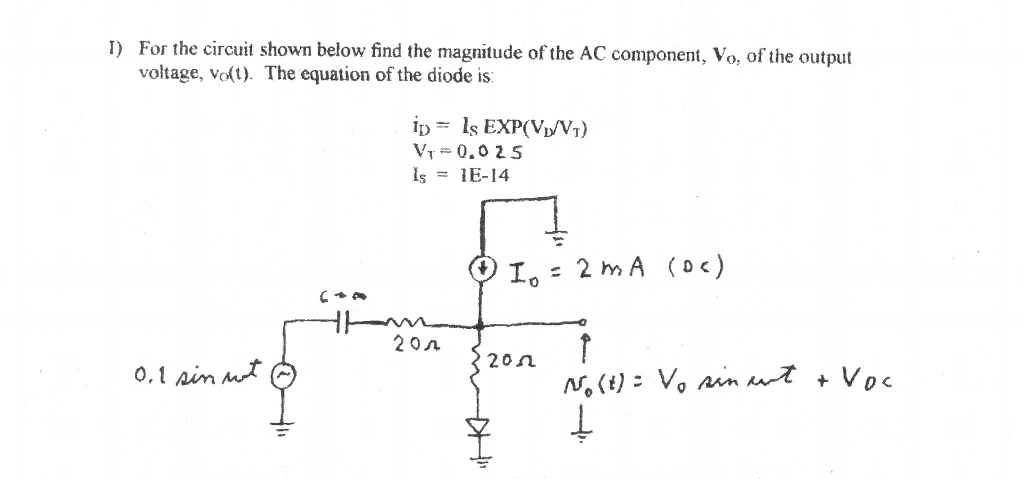 Solved I) For the circuit shown below find the magnitude of | Chegg.com