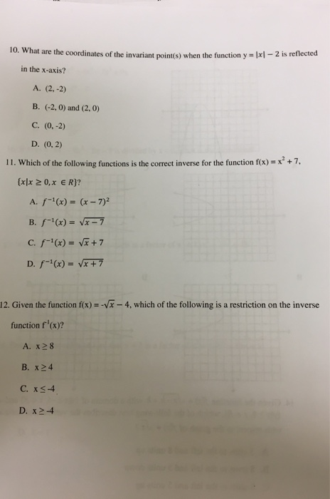 Solved What are the coordinates of the invariant point(s) | Chegg.com