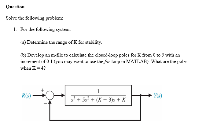 Solved Question Solve the following problem: 1. For the | Chegg.com