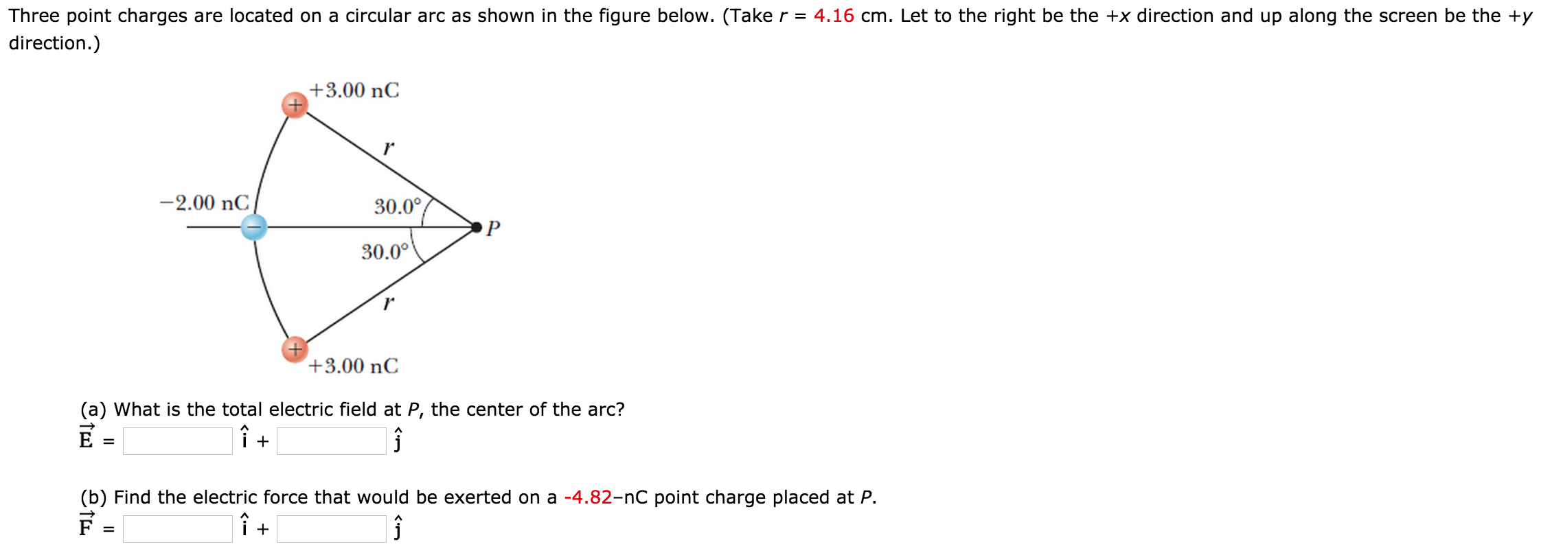 Solved Three point charges are located on a circular arc as | Chegg.com
