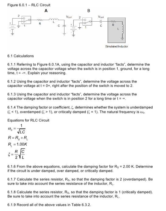 Solved Procedure 6-RLC Circuits 6.0 Introduction This | Chegg.com