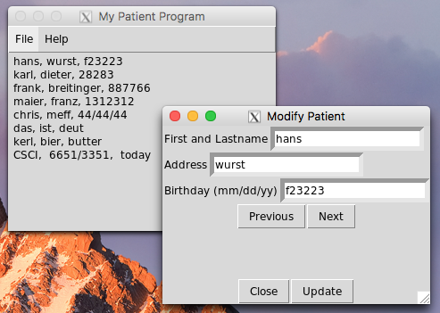 GUI Development. Implement a patient management | Chegg.com
