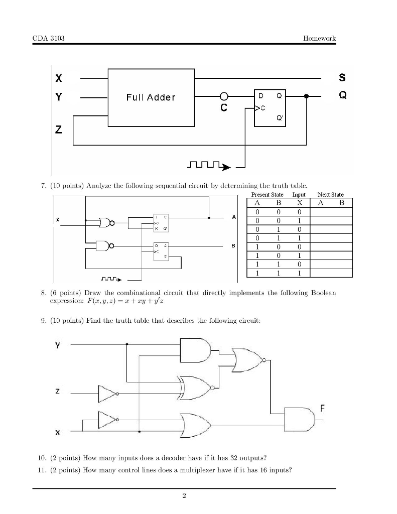 Solved Cda 3103 Homework Cda 3103 Computer Organization