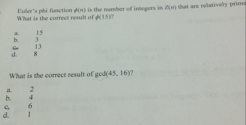 Solved Euler's phi function phi(n) is the number of integers | Chegg.com