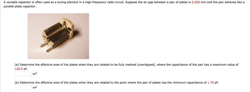 Solved A variable capacitor is often used as a tuning | Chegg.com