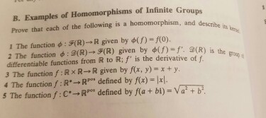 Solved Number Three. Prove it is a homomorphism and describe | Chegg.com