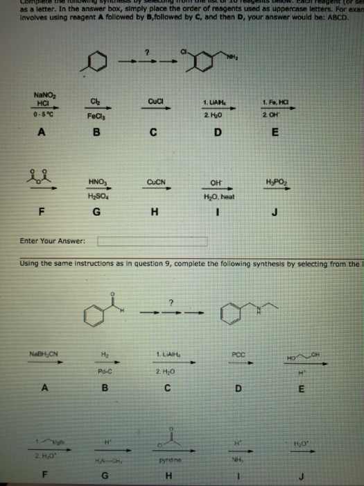 Solved Complete both synthesis. Use the provided reagents. | Chegg.com