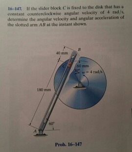 Solved If the slider block C is fixed to the disk that has a | Chegg.com