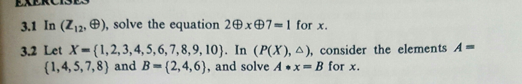 Solved In (Z_12,), solve the equation 2 x 7 = 1 for x. | Chegg.com