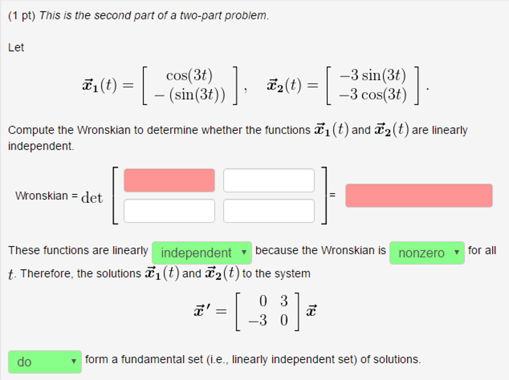 Solved This is the second part of a two-part problem. Let | Chegg.com