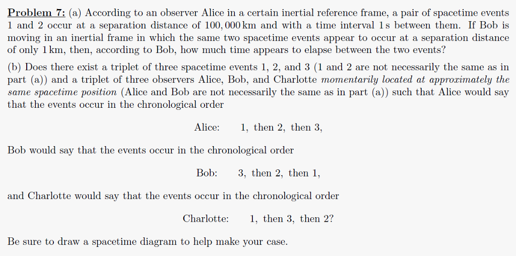 Solved According to an observer Alice in a certain inertial | Chegg.com