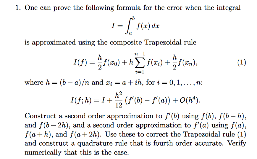Solved One can prove the following formula for the error | Chegg.com