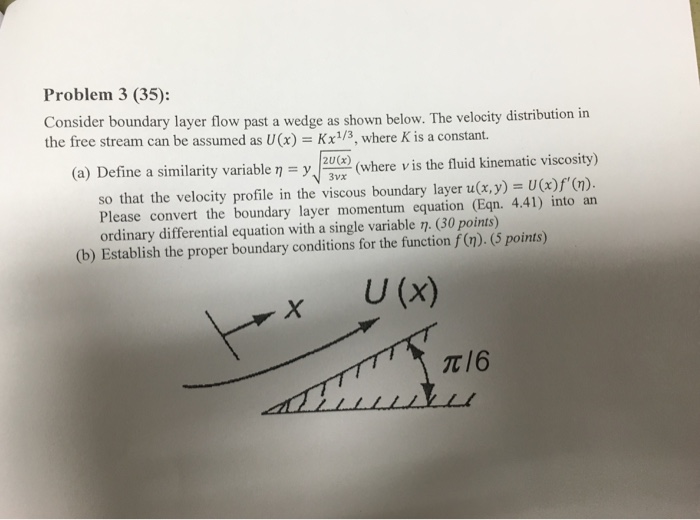 Solved Consider boundary layer flow past a wedge as shown | Chegg.com