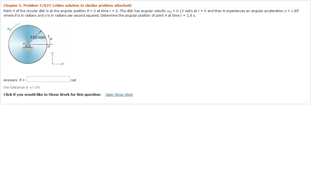 Solved Point A Of The Circular Disk Is At The Angular