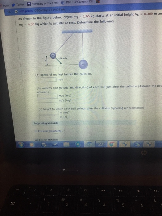 Solved As shown in the figure below, object m1=1.65 kg | Chegg.com
