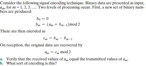Solved Consider the following signal encoding technique. | Chegg.com