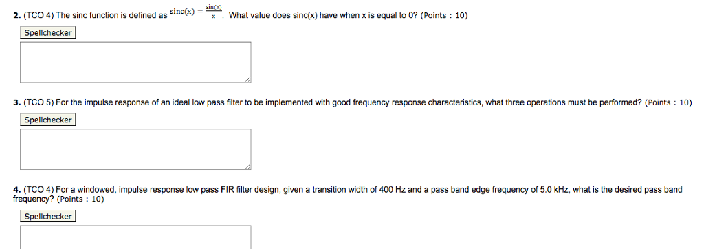 Solved The sinc function is defined as sinc (x) = sin(x)/x, | Chegg.com