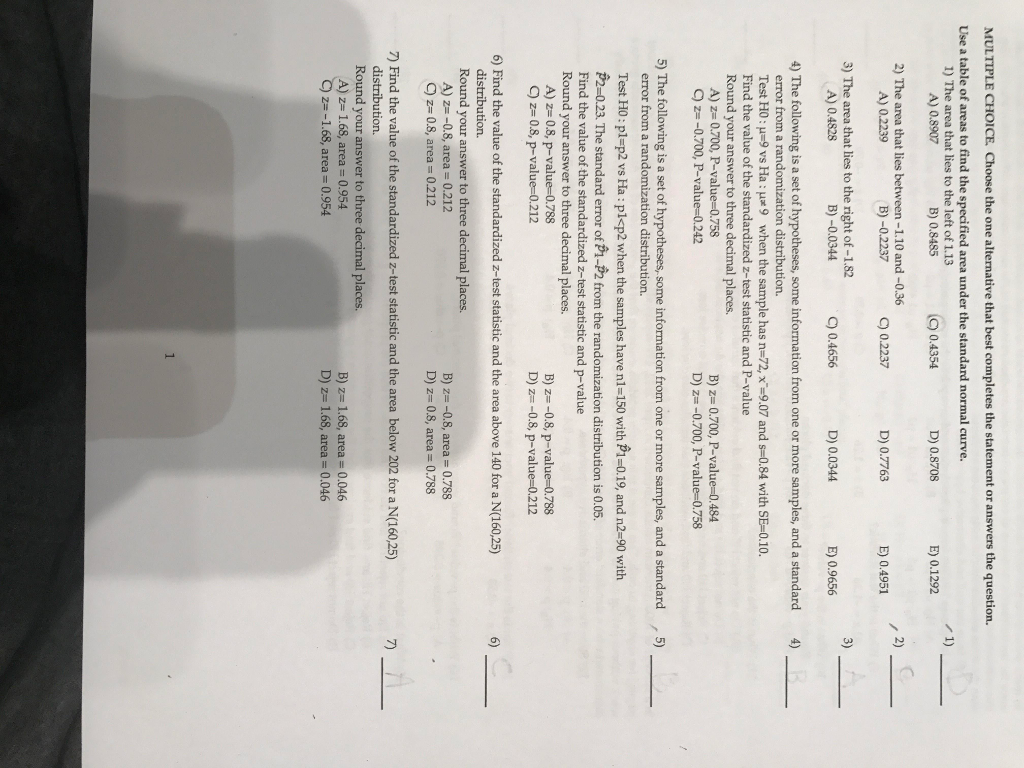 Solved MULTIPLE CHOICE Choose the one alternative that best | Chegg.com