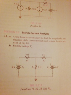 Solved Using branch-current analysis, find the magnitude and | Chegg.com