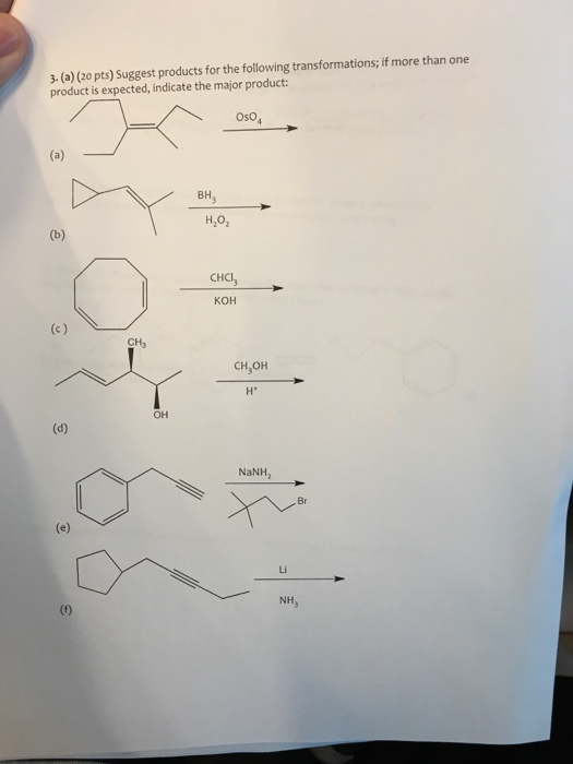 Solved Suggest products for the following transformations; | Chegg.com