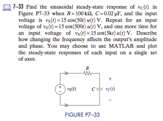 Solved 7-33 Find the sinusoidal steady-state response of | Chegg.com