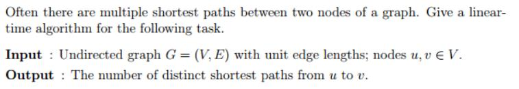 Solved Often there are multiple shortest paths between two | Chegg.com