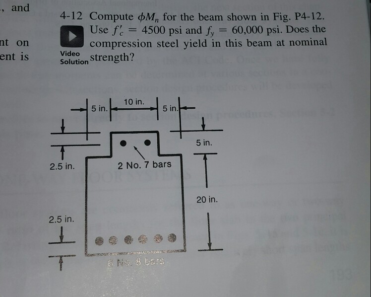 Solved , and 4-12 Compute ??? for the beam shown in Fig. | Chegg.com