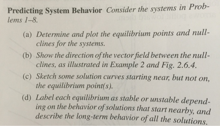 Solved Predicting System Behavior Consider the systems in | Chegg.com