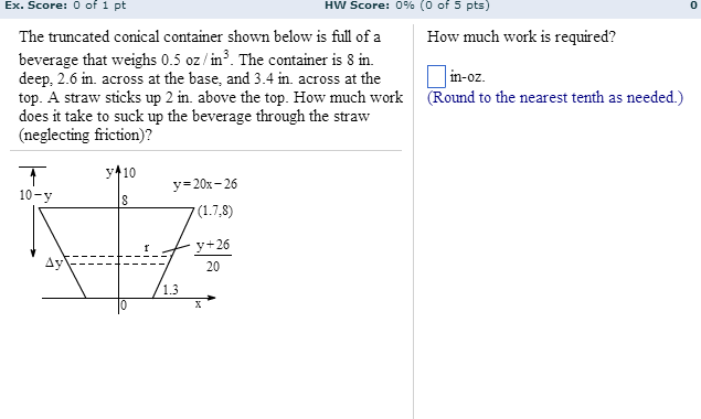 Solved The truncated conical container shown below is full | Chegg.com Solved The truncated conical container shown below is full | Chegg.com