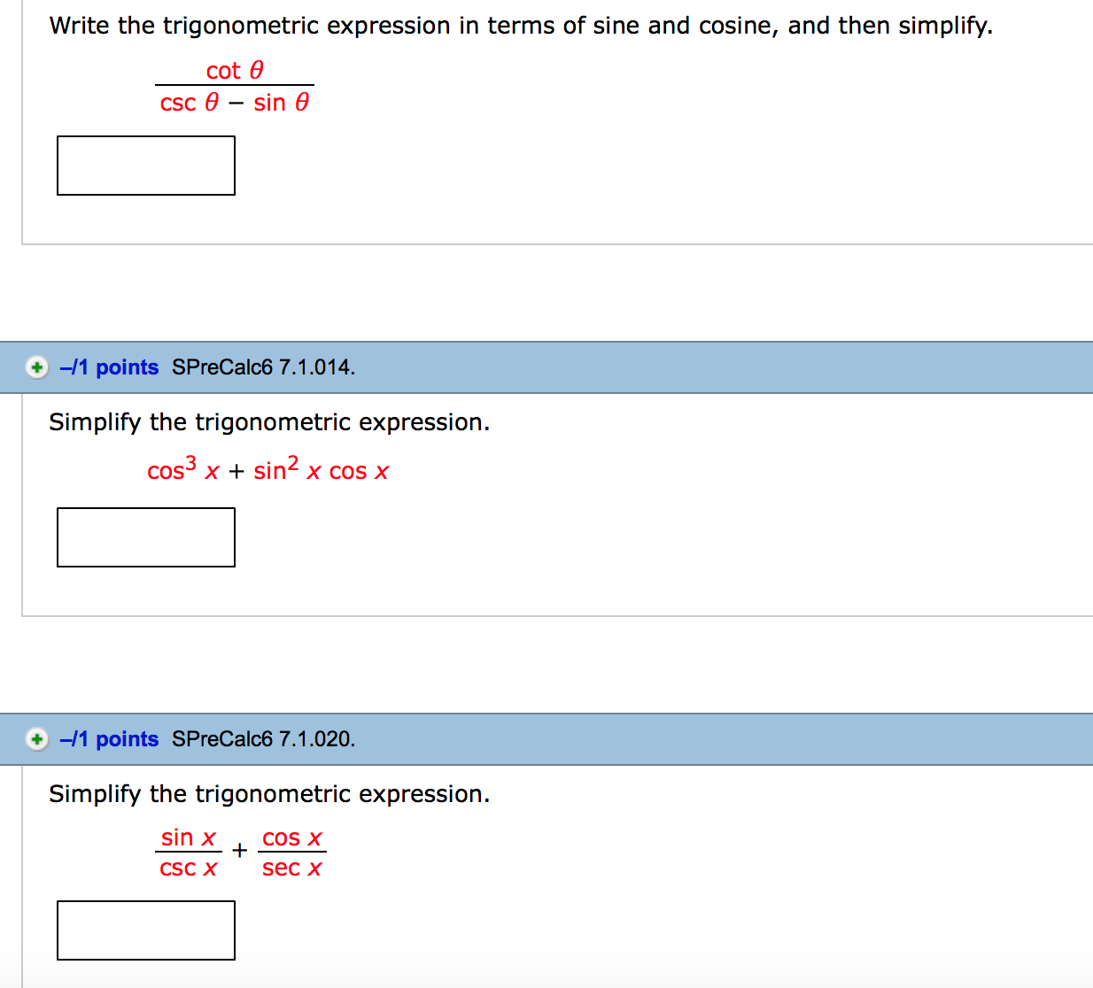 Solved Write The Trigonometric Expression N Terms Of Sine