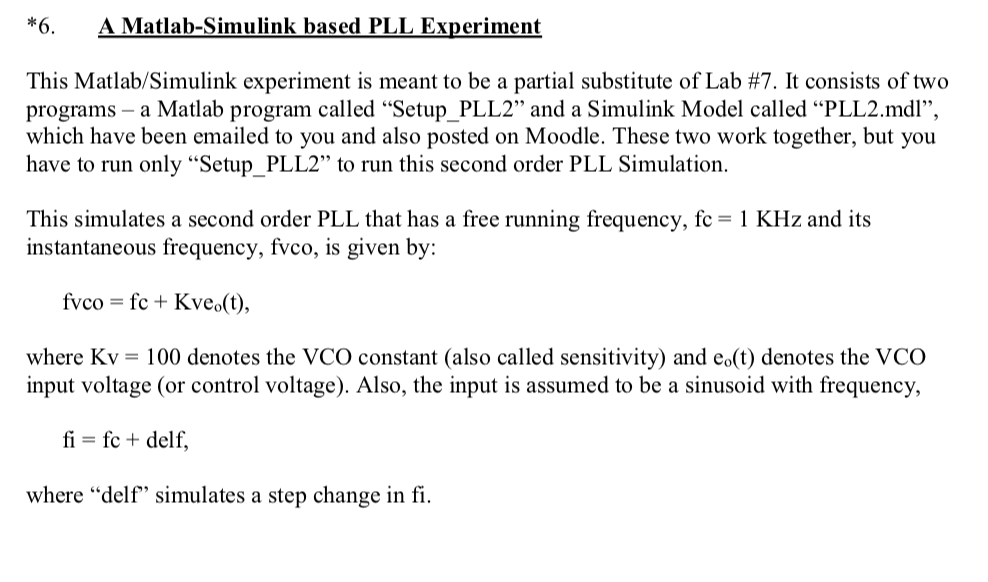 6 AMatlab-Simulink based PLL Experiment This | Chegg.com
