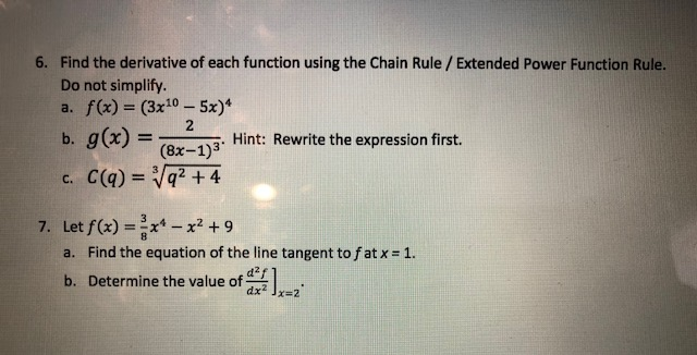 Solved Find the derivative of each function using the Chain | Chegg.com