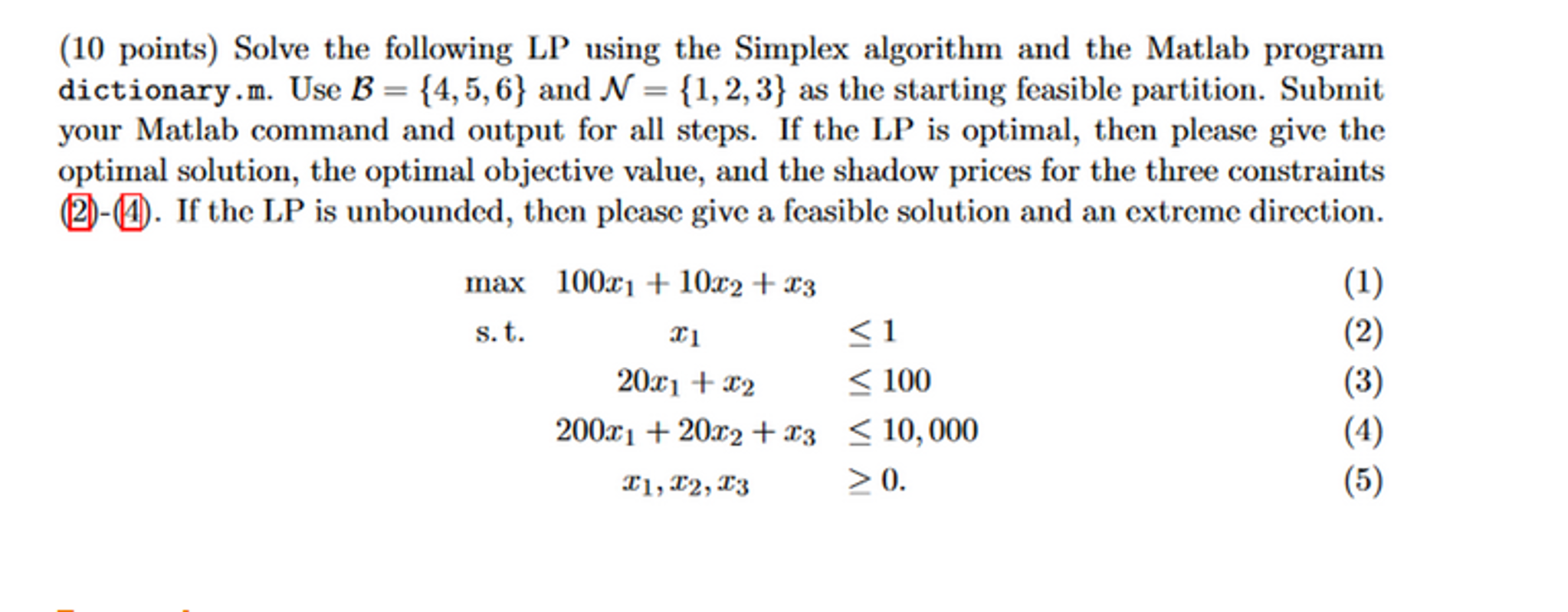 Solve the following LP using the Simplex algorithm | Chegg.com