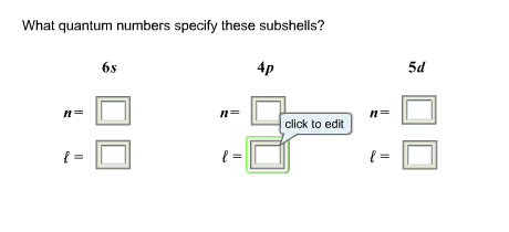 Solved What quantum numbers specify these subshells? 6s 4p | Chegg.com
