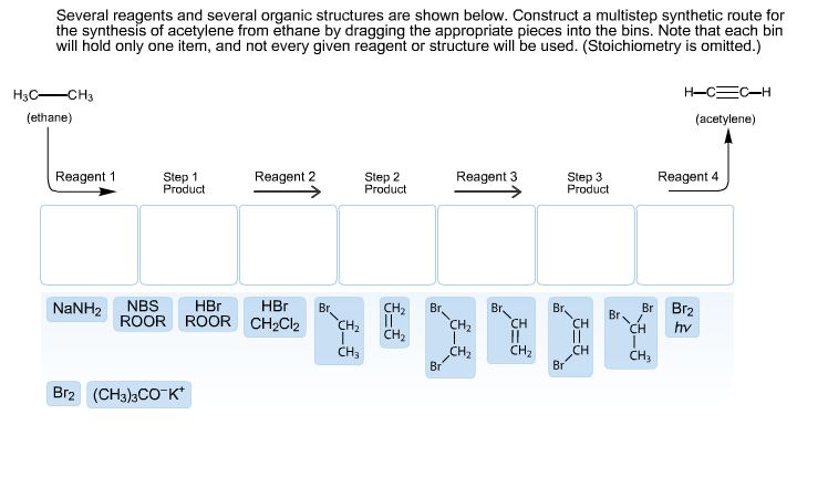 Solved Several reagents and several organic structures are | Chegg.com