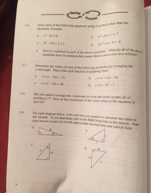 Solved Solve each of the following equations using a method | Chegg.com