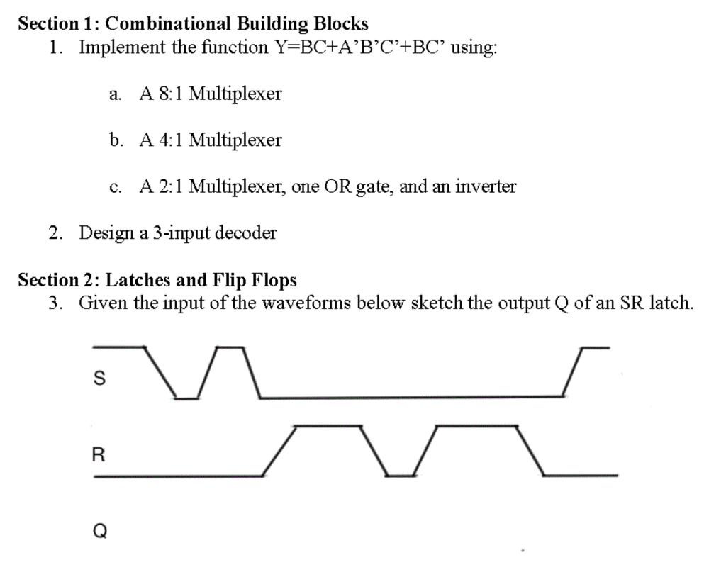 Solved Combinational Building Blocks Implement The Function