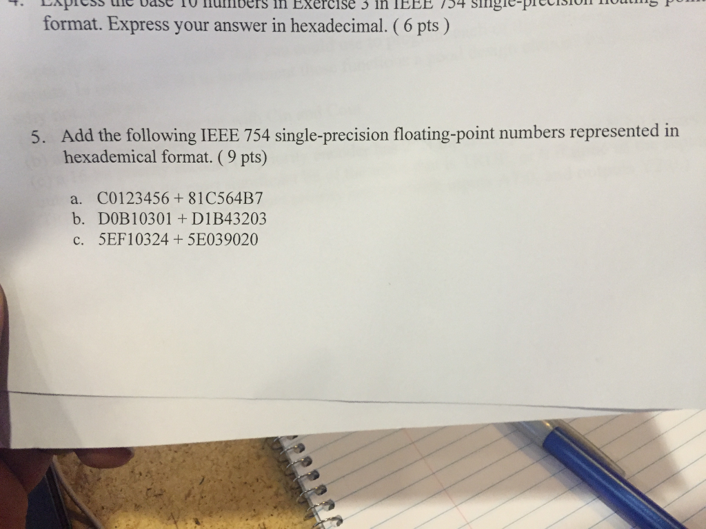 Solved Add the following IEEE 754 single-precision | Chegg.com