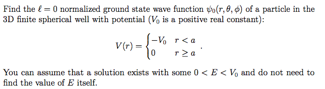 Solved Find The 1 0 Normalized Ground State Wave Function