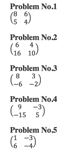 Solved Find the inverse of the given matrices if they exist. | Chegg.com