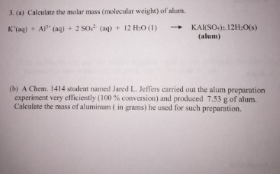 Solved Calculate the molar mass (molecular weight) of atm. | Chegg.com