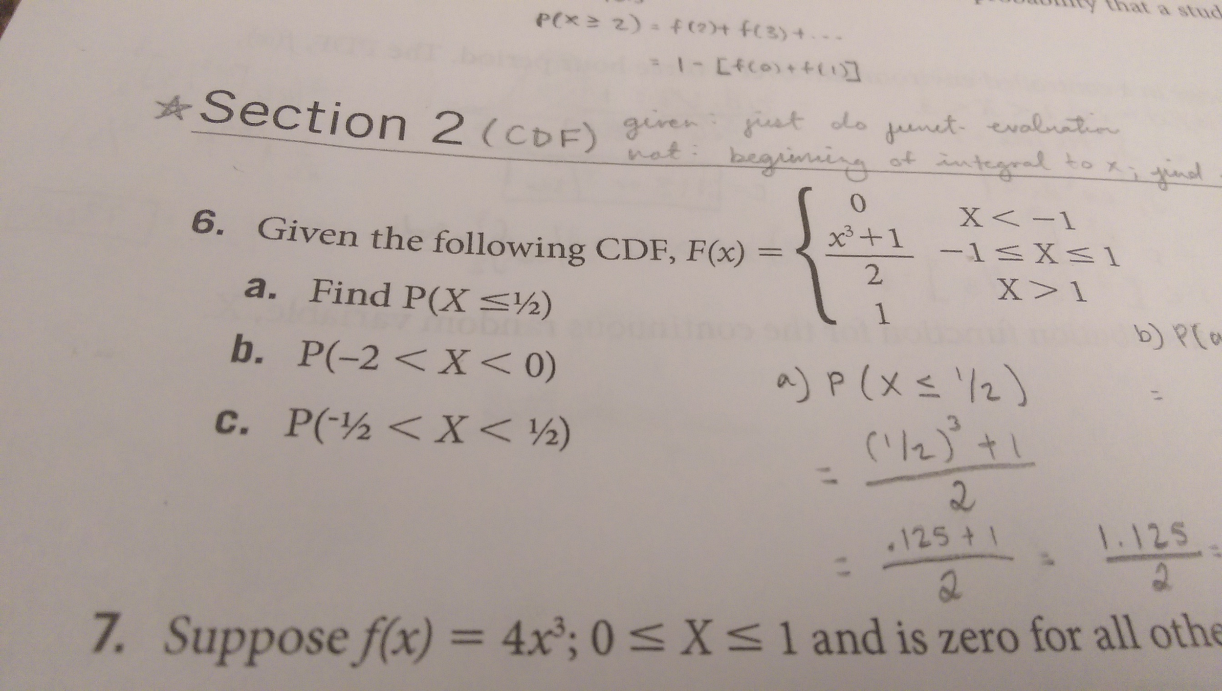 Solved Given the following CDF, F(x) = {0 X