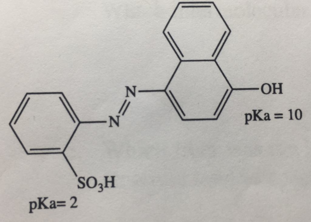 Solved A dye molecule is shown with its functional groups in | Chegg.com