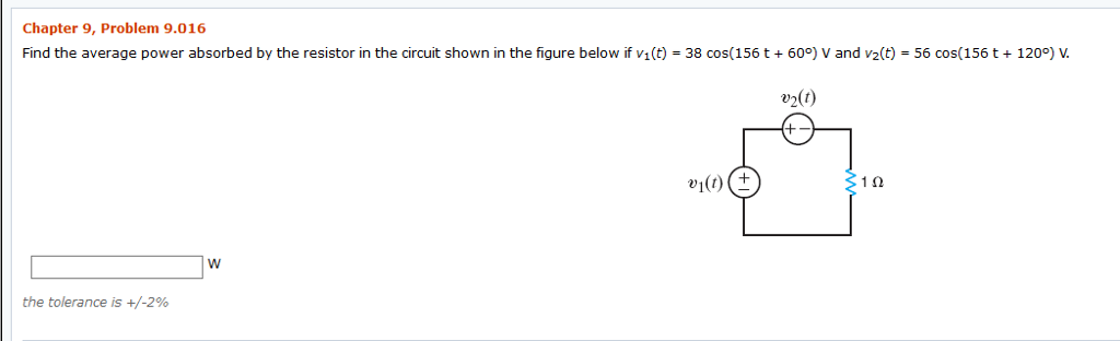 Solved Chapter 9, Problem 9.016 Find the average power | Chegg.com